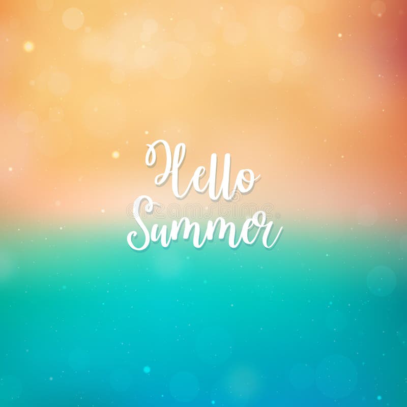 Blurred Hello Summer Background, Beach and Ocean Stock Vector ...