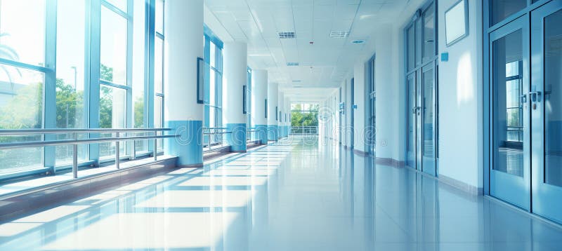 Blurred Hospital Interior with Abstract Elements Futuristic Concept of ...