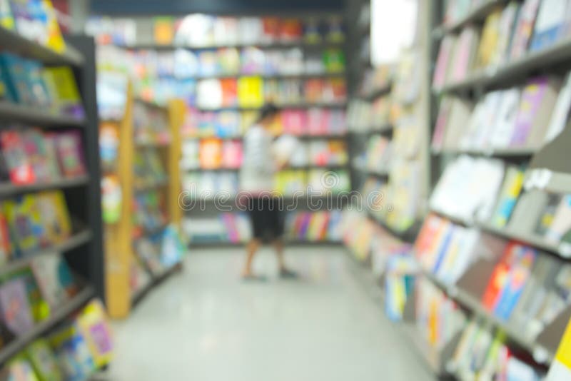 Blurred Image Abstract Book Shelf in Library As Background. Stock Photo ...