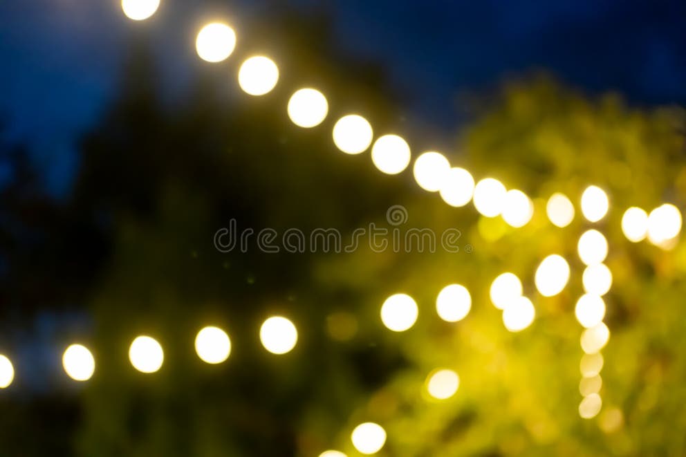 Blurred Image Bokeh of String Light Stock Image - Image of dark ...