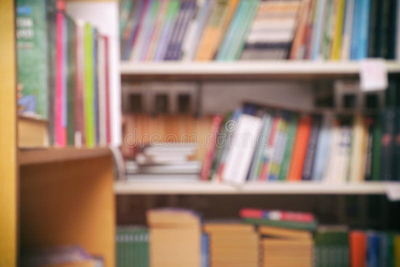 Blurred Image - Books on the Shelves in Library Stock Image - Image of ...