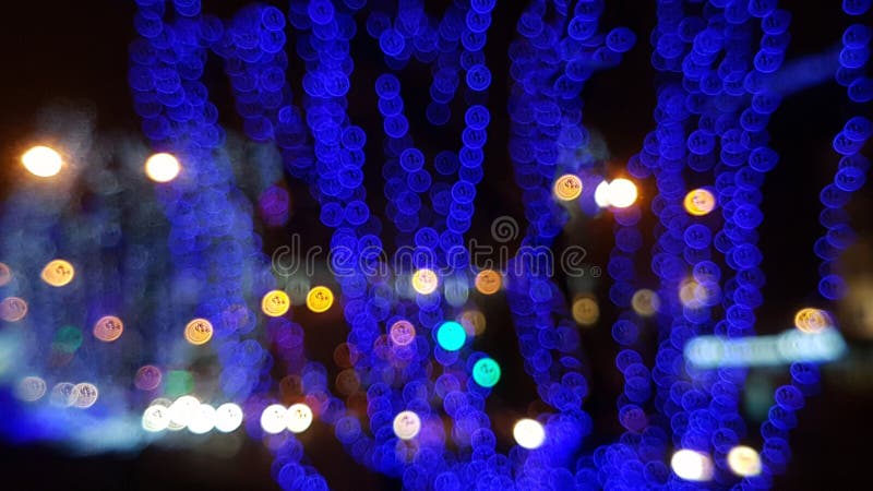 Blurred Image Bright Colored Lights on a Night Background Stock Photo ...