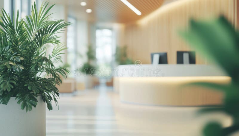 Blurred Image of a Contemporary Reception Area with Natural Light Stock ...