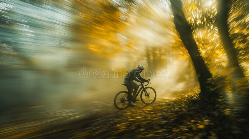 Blurred Image of a Cyclist in Nature Stock Image - Image of male ...