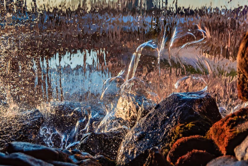 Blurred Image through Falling Water. Stock Image - Image of ...