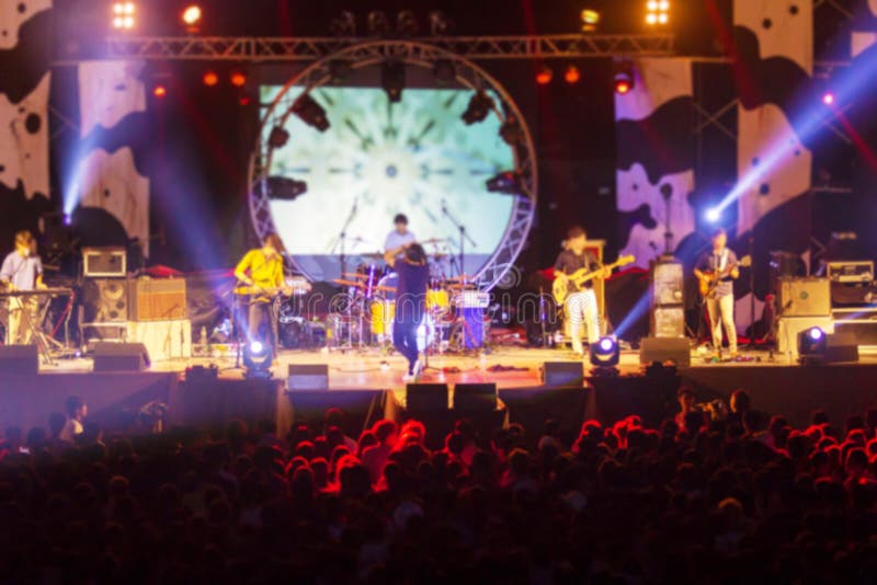 Blurred Image of Free Night Concert Editorial Stock Photo - Image of ...