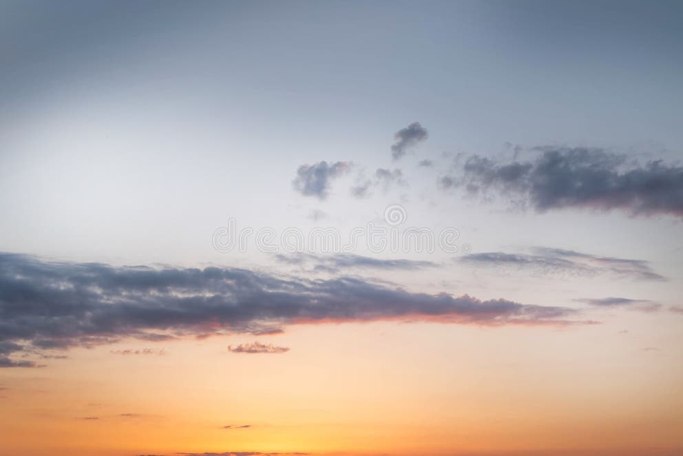 A Blurred Image of a Gentle Sunset. Heavenly Landscape Stock Photo ...