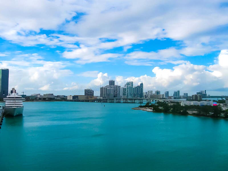 The Blurred Image of Miami Port. Stock Photo - Image of atlantic, rain ...