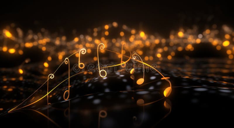 A Blurred Image of Music Notes in Various Color Stock Illustration ...