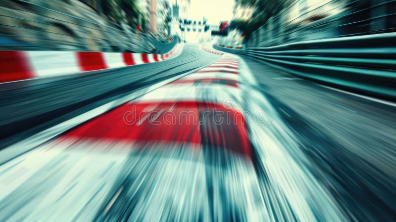 A Blurred Image of a Race Track with a Car on it Stock Illustration ...