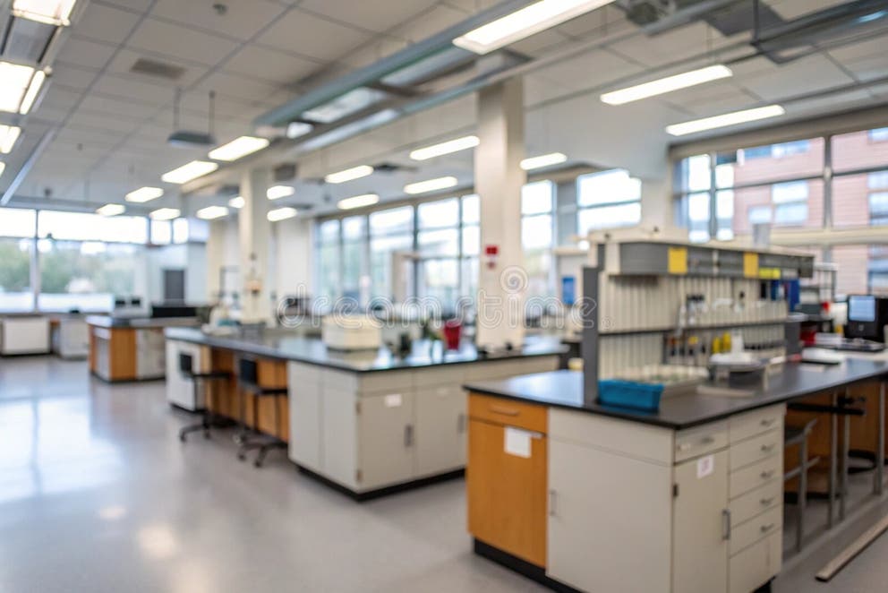 Blurred Science Lab Interior Room Stock Illustration - Illustration of ...