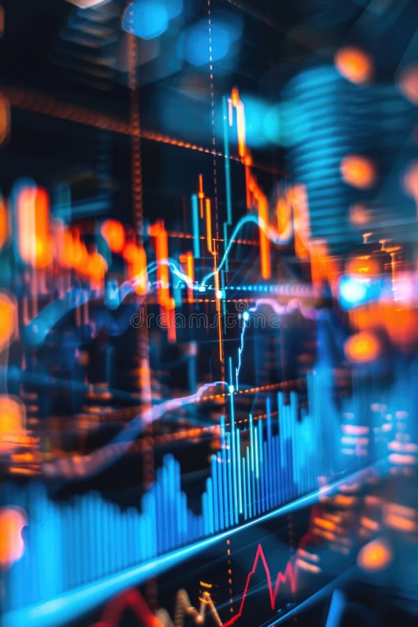 A Blurred Image of a Stock Market Display Showing Various Stocks and ...