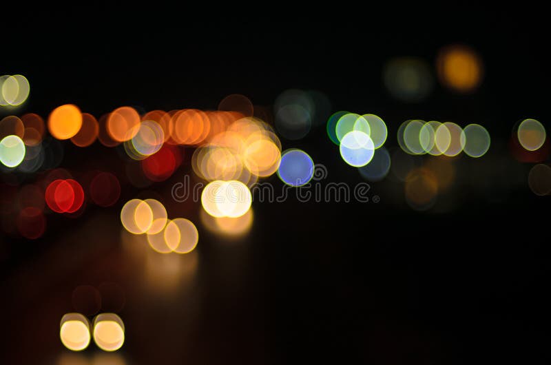 Blurred Images of Car Lights on the Road at Night Stock Image - Image ...