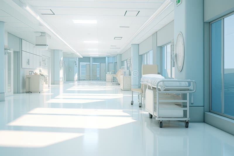 Blurred Interior of Abstract Hospital Stock Image - Image of entrance ...
