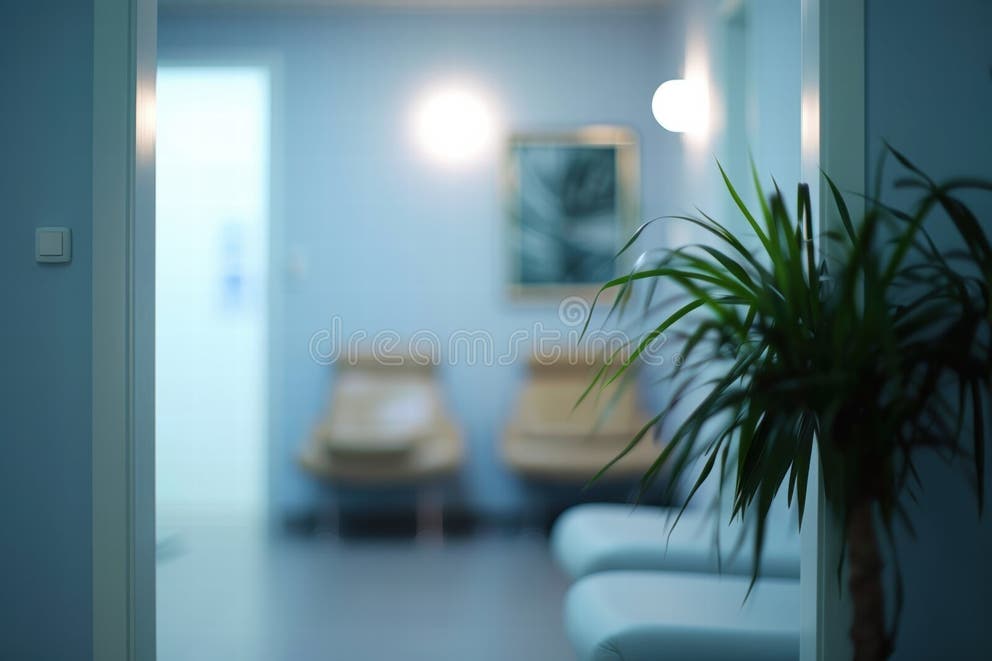Blurred Interior of a Cozy Therapy Room with Calming Decor. Stock Photo ...