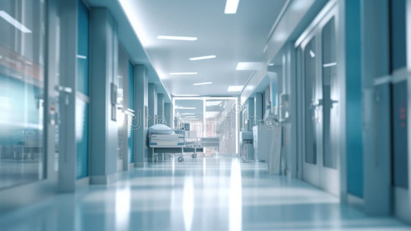 Blurred Interior of Hospital - Abstract Medical Background. Generative ...