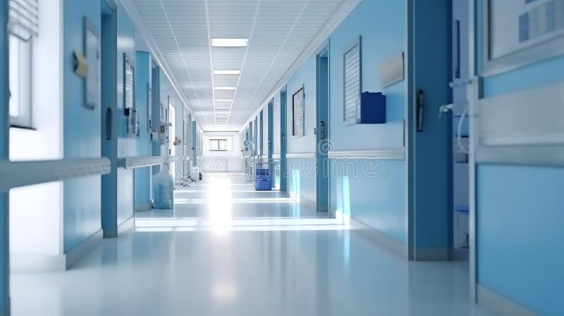 Blurred Interior of Hospital - Abstract Medical Background. Generative ...