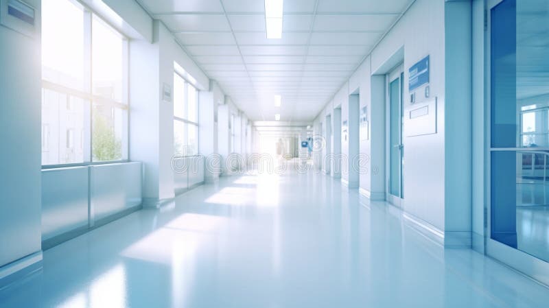 Blurred Interior of Hospital - Abstract Medical Background. Generative ...