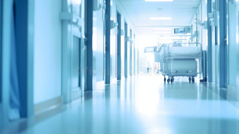 Blurred Interior of Hospital - Abstract Medical Background. Generative ...
