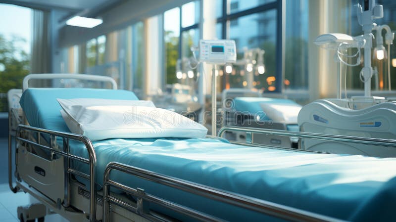 Blurred Interior of Hospital - Abstract Medical Background. Generative ...