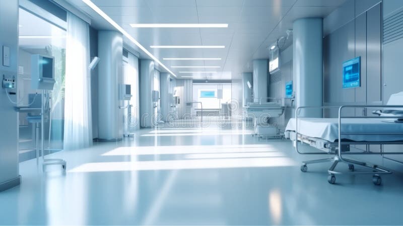 Blurred Interior of Hospital - Abstract Medical. Generative AI Stock ...