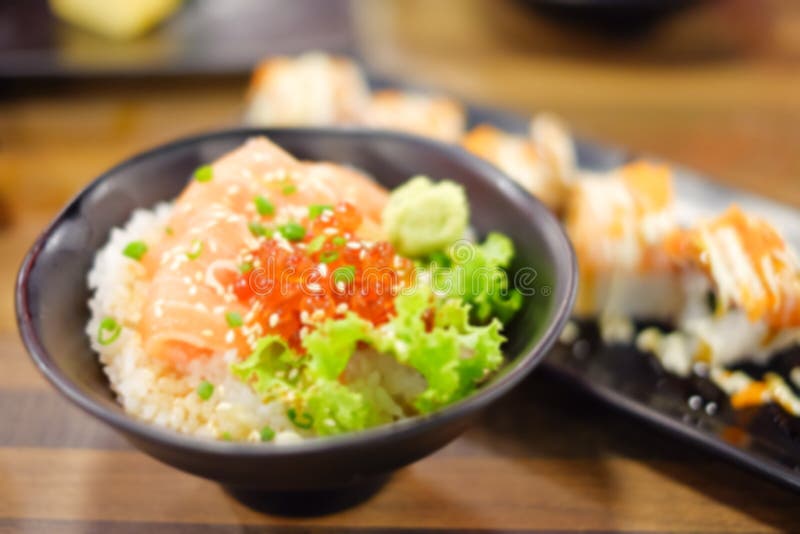 Blurred Japanese Food in Table Stock Photo - Image of diet, meal: 234649366