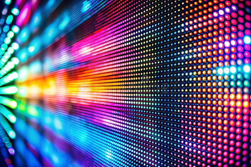 Blurred LED Screen Close-Up Stock Illustration - Illustration of glow ...