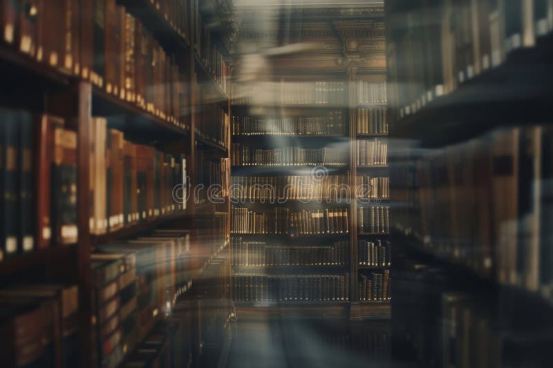 Blurred Library Background with Books, Abstract Academic and Calm ...