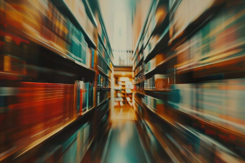 Blurred Library Background with Books, Abstract Academic and Calm ...