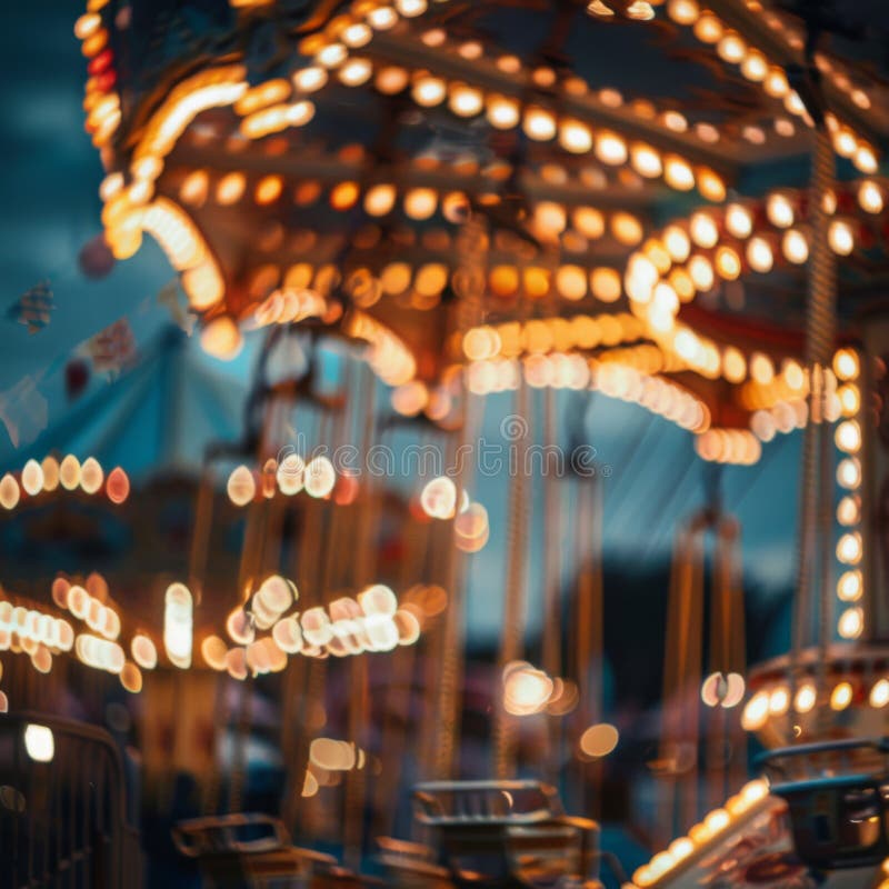 Blurred Lights of a Carousel at Night Stock Illustration - Illustration ...