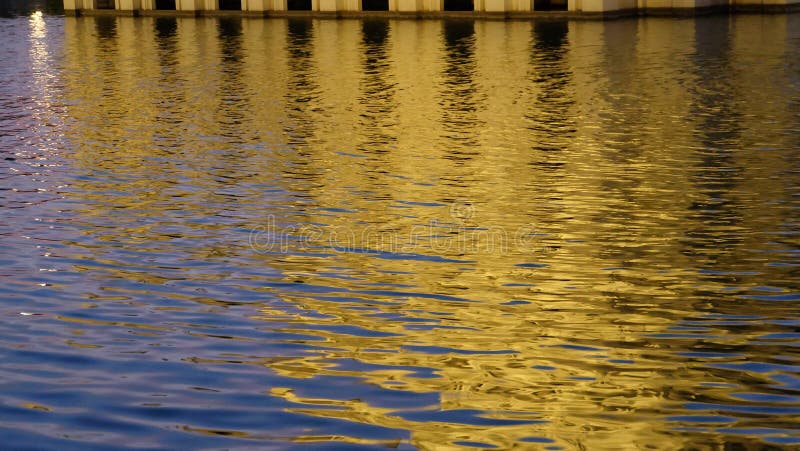 Blurred Colorful Light Reflection on River Surface with Water Waves in ...