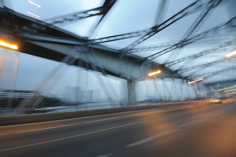 Blurred of Metal Bridge on Road Abstract Background Stock Image - Image ...