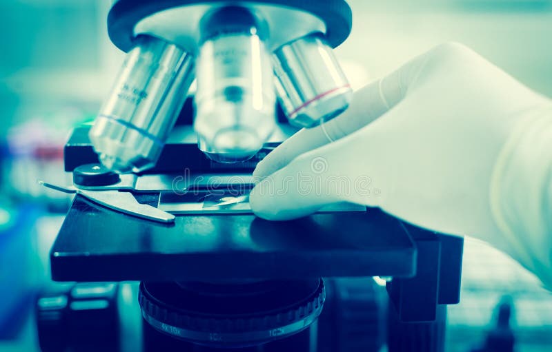 Blurred Microscope Medical Technology. Stock Image - Image of close ...