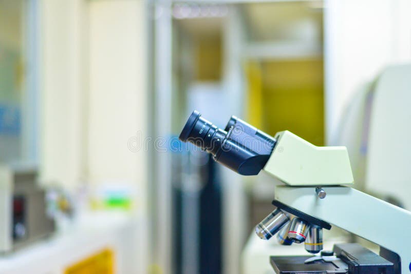 Blurred Microscope Medical Technology. Stock Image - Image of close ...