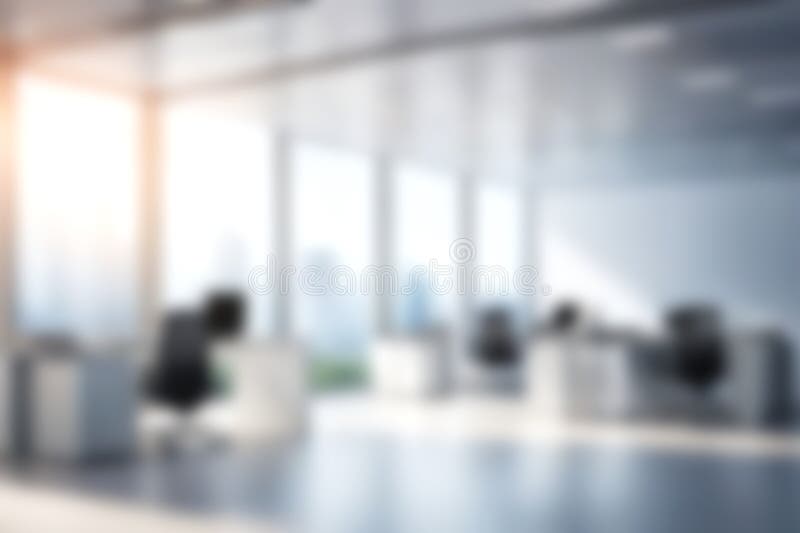 Blurred Minimalist Modern Office Interior Design. Rustic Interior ...