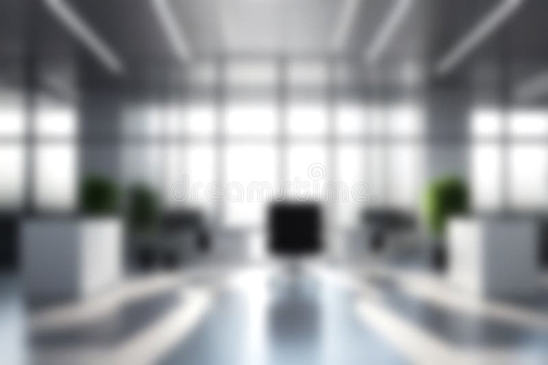 Blurred Minimalist Modern Office Interior Design. Rustic Interior ...