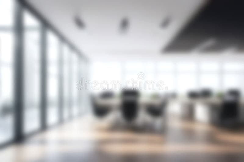 Blurred Minimalist Modern Office Interior Design. Rustic Interior ...