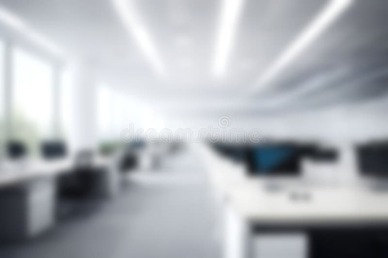 Blurred Minimalist Modern Office Interior Design. Rustic Interior ...