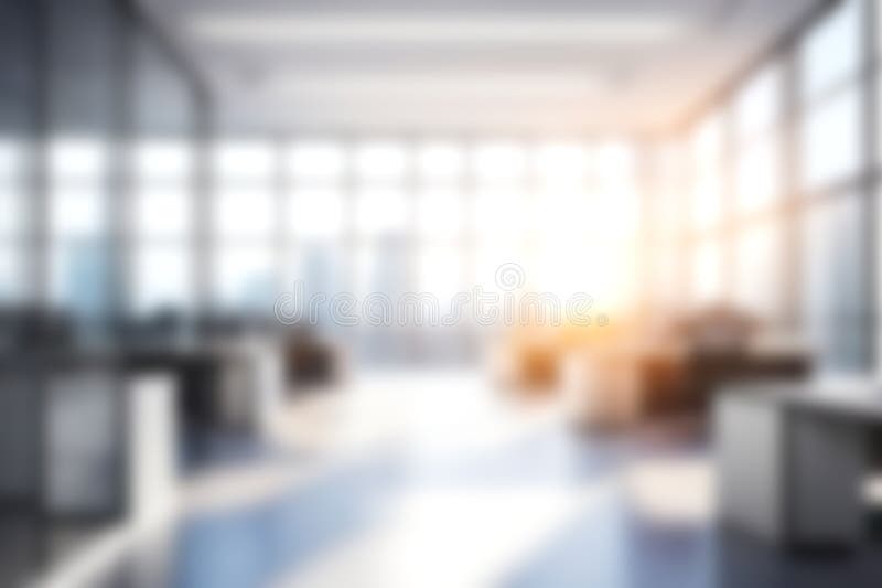 Blurred Minimalist Modern Office Interior Design. Rustic Interior ...