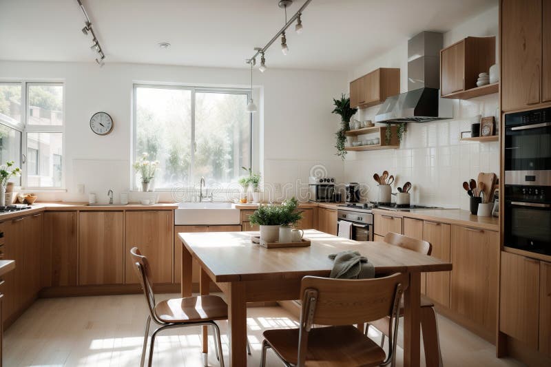 Blurred Modern Kitchen with Retro Instagram Style Filter Stock ...