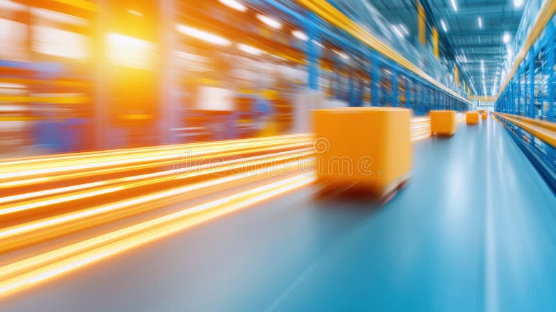Blurred Motion of Automated Logistics in Modern Warehouse with Moving ...
