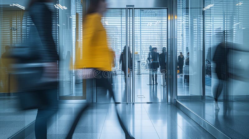 Blurred Motion of Busy People Walking. Stock Illustration ...