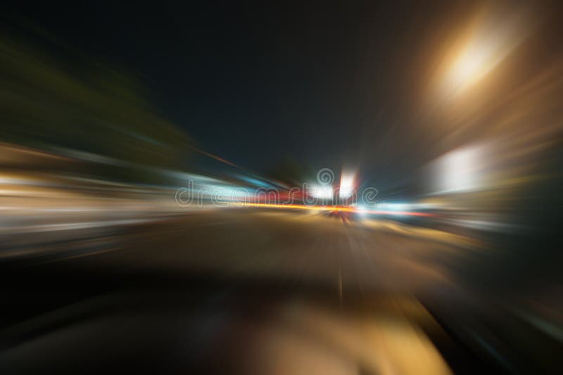 Blurred Motion Car Lights on the Road at Night Stock Photo - Image of ...