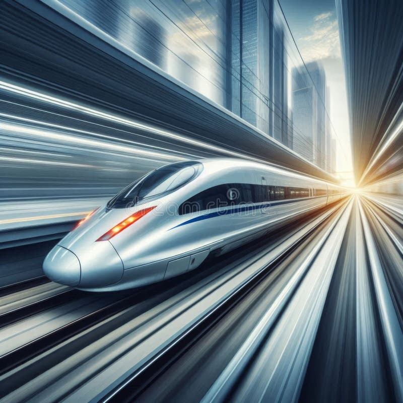 Blurred Motion of a Chinese Fast Train, Showcasing Modern Speed and ...