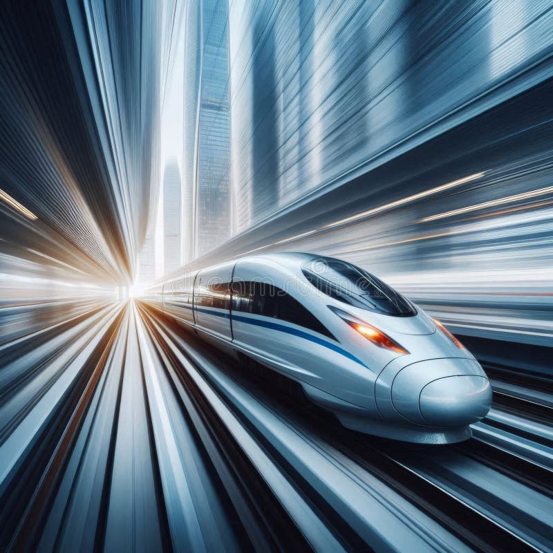 Blurred Motion of a Chinese Fast Train, Showcasing Modern Speed and ...