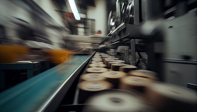 Blurred Motion in Modern Factory, Manufacturing Equipment Inside ...
