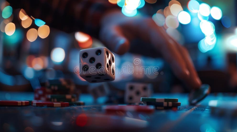 The Blurred Motion of a Player Rolling Dice and Eagerly Awaiting the ...