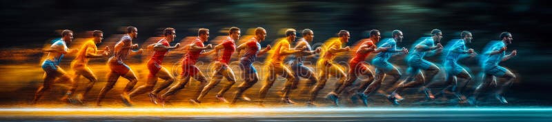 Blurred Motion of Runners in a Competitive Race Capturing Their Speed ...