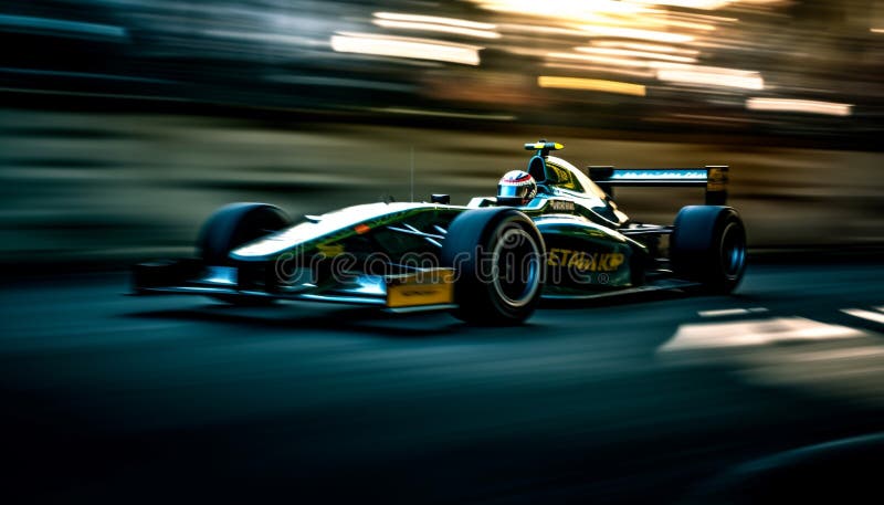 Blurred Motion, Shiny Sports Car Driving Fast Generative AI Stock ...