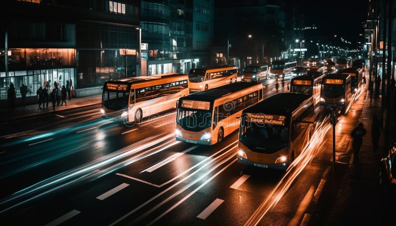 Blurred Motion, Speed, Double Decker Bus, Cityscape Generated by AI ...